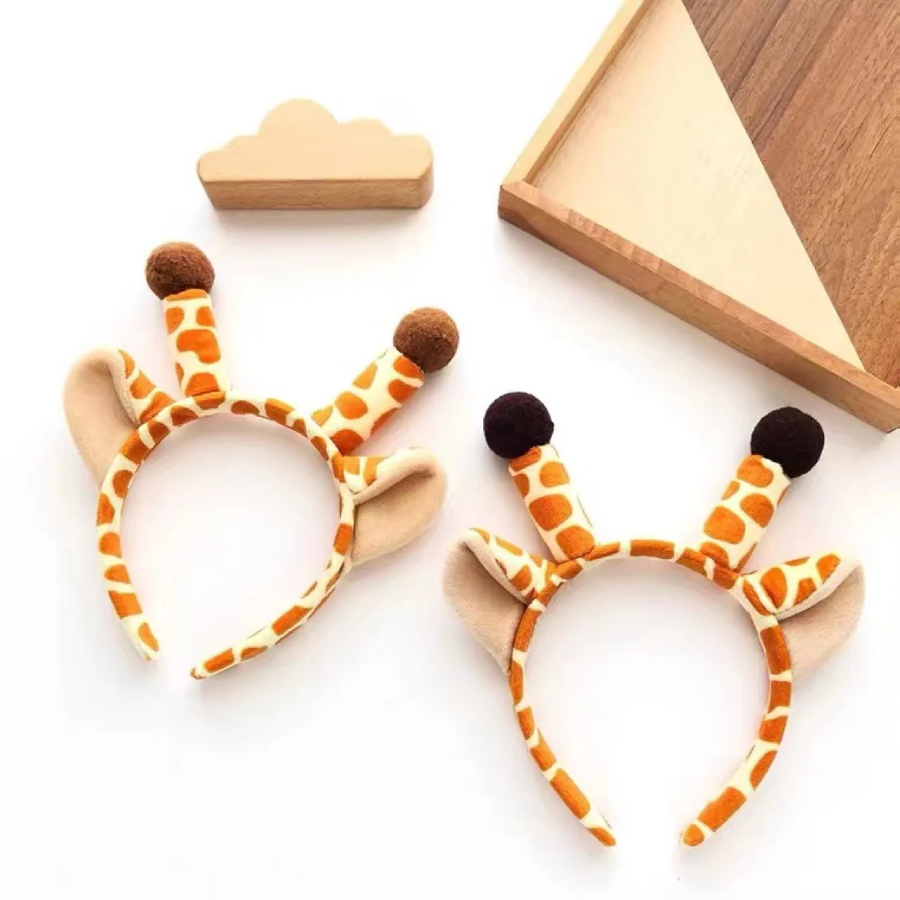 Diadema de felpa con orejas de jirafa para mujer, banda para el pelo ...