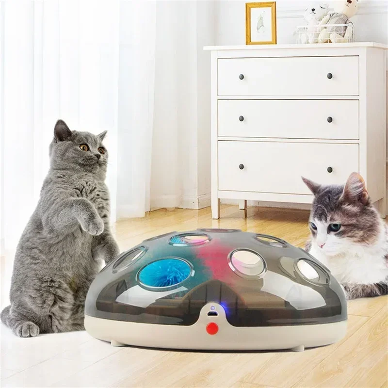 Electric Cat Toy Charging Turntable Cat Grab Ball Plush Toy Cross ...