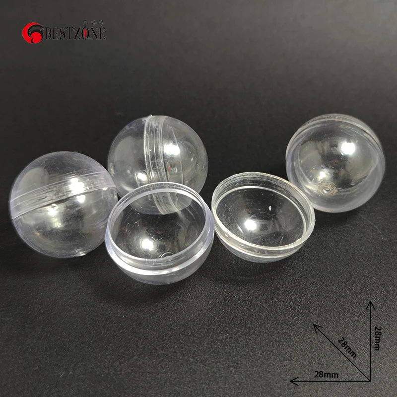 50Pcs/Lot 1.1Inch D28MM Toy Capsules Plastic PS Transparent Round ...