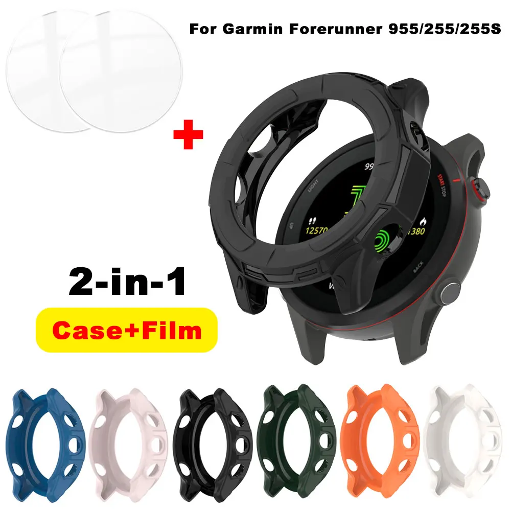 2-in-1-Protective-Case-Tempered-Glass-film-For-Garmin-Forerunner-955 ...