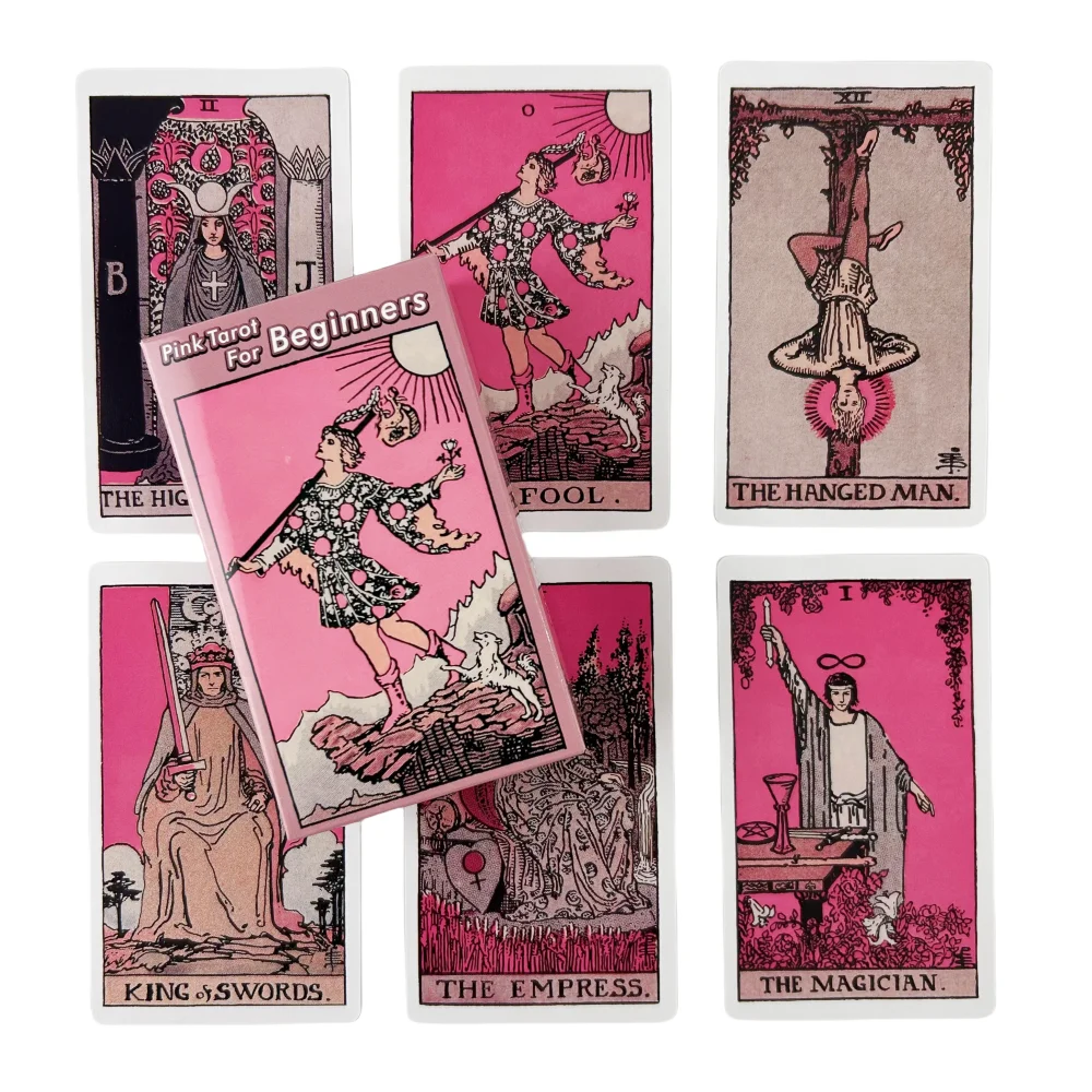 Pink-Tarot-Cards-Game-Of-Rider-For-Beginners-Fate-Visions-Divination ...