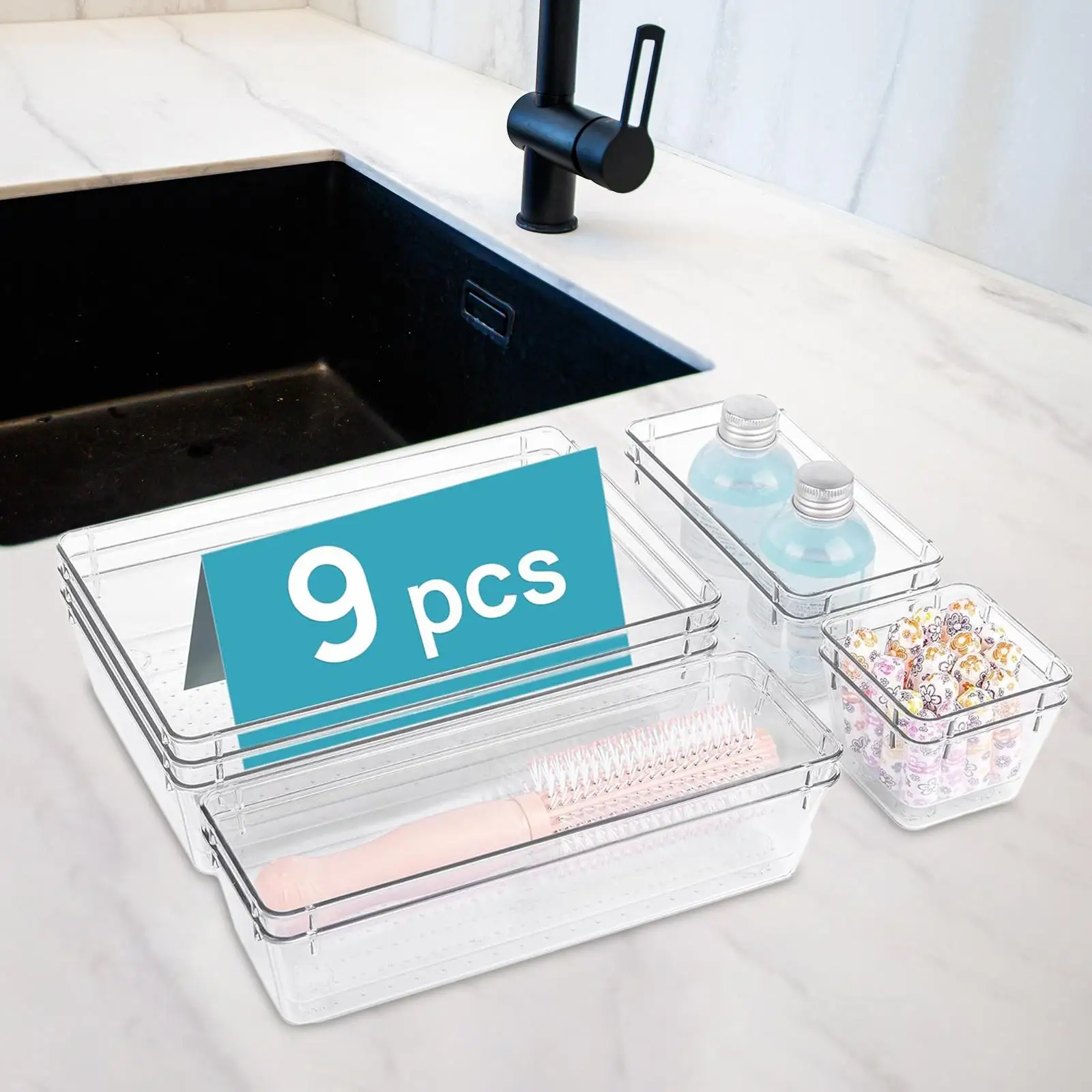 9-Pieces-Drawer-Organizer-Separation-Box-Stackable-Drawer-Storage-Tray ...