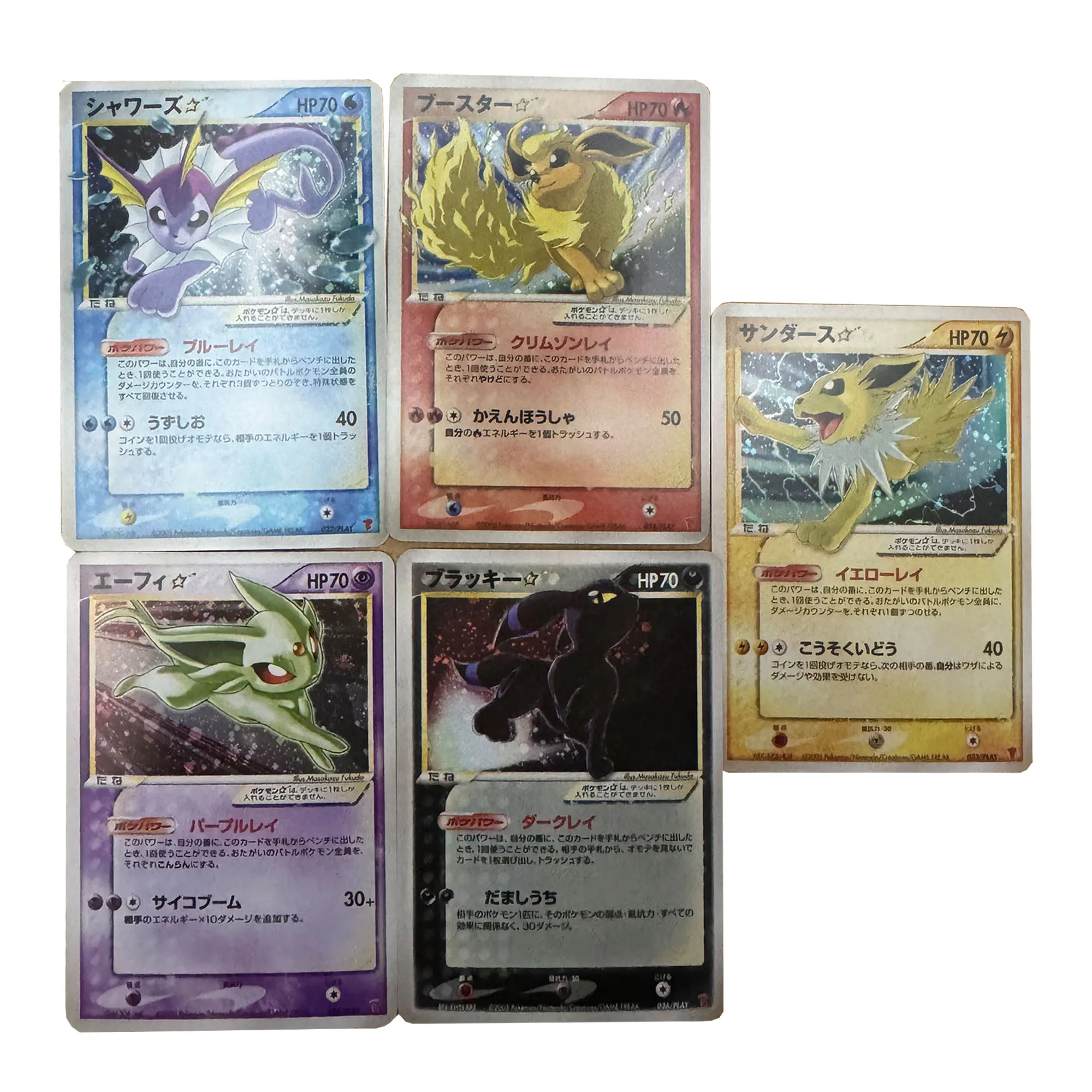5Pcs/set Diy Self Made PTCG Eevee Series Collection Card Classic Rare ...