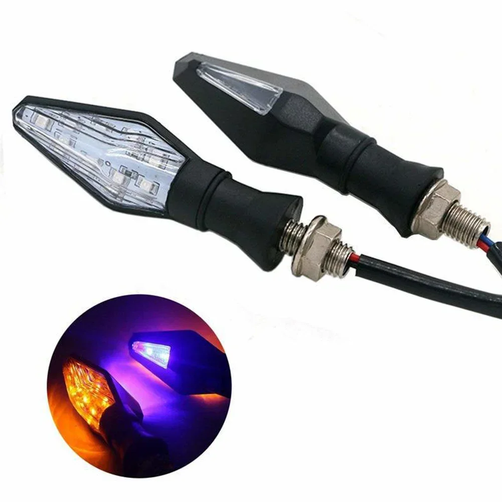 1PC-Universal-12LED-Amber-Blue-Double-Color-Motorcycle-Turn-Signal ...