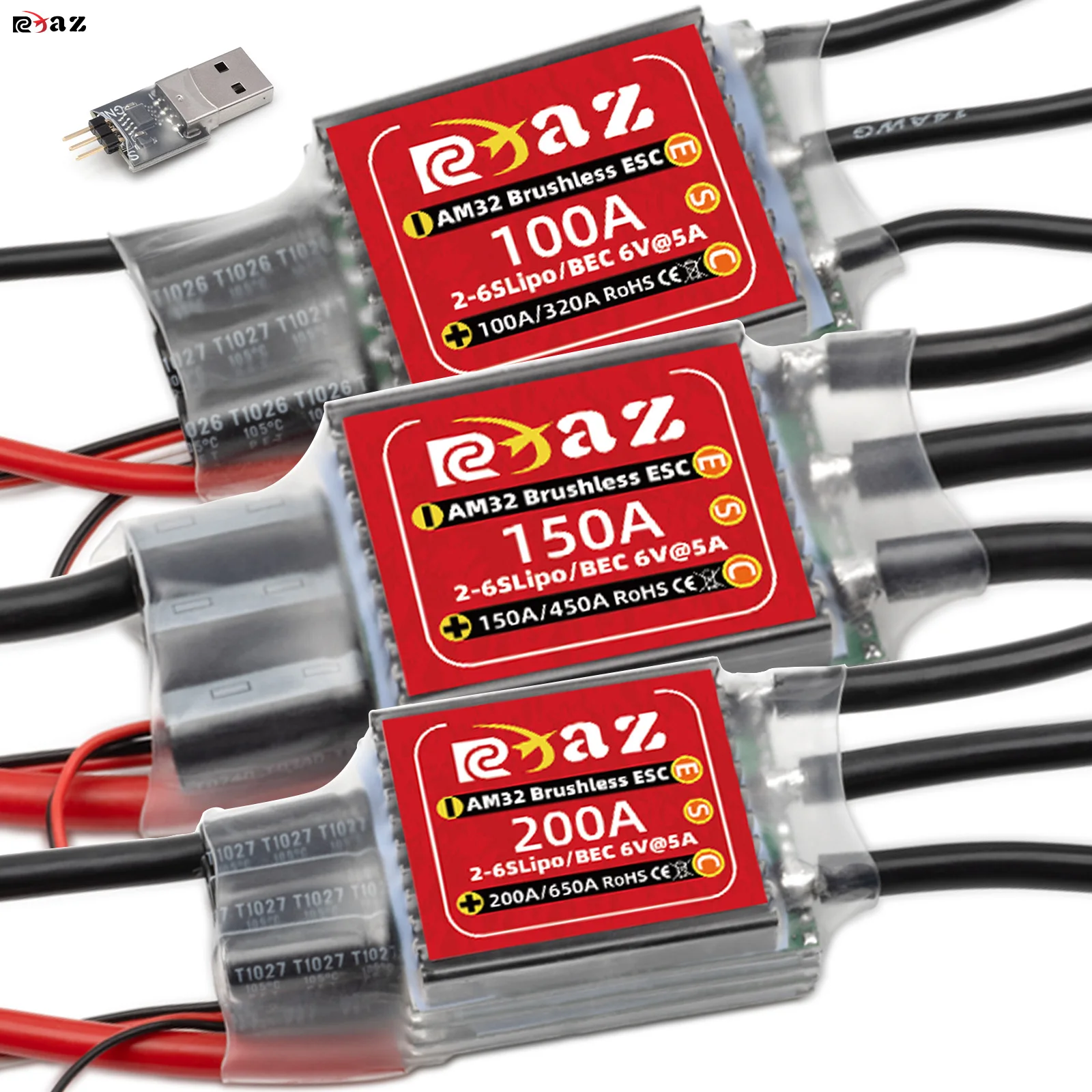 AM32 Brushless 60A-200A ESC Speed Controller, Power Connector XT60 ...