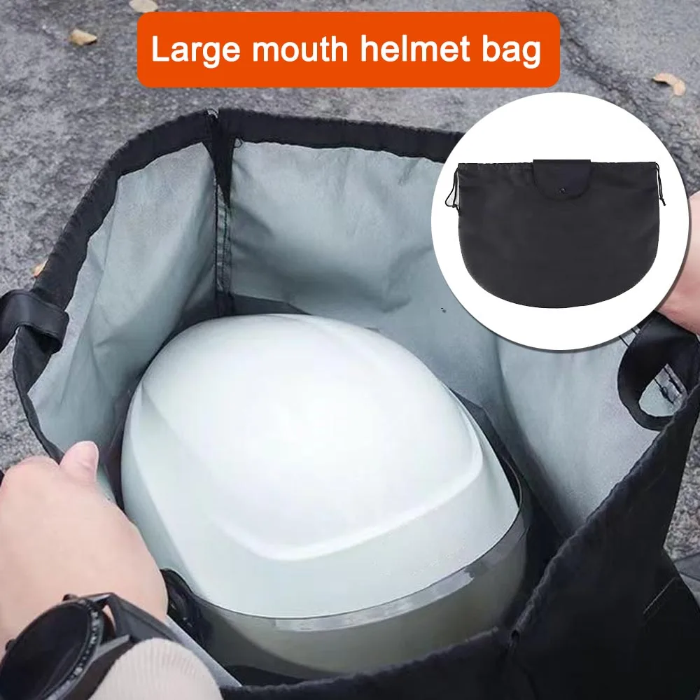 New-Large-Mouth-Motorcycle-Helmet-Bag-Black-Durable-Drawstring-Bag-for ...
