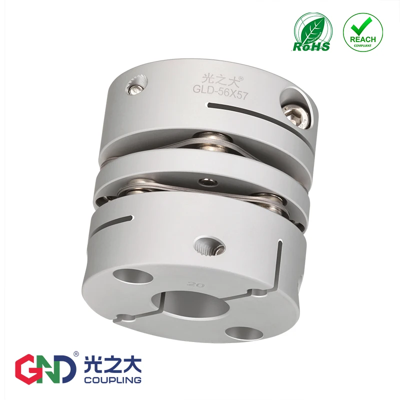 Flexible-shaft-coupler-GND-aluminum-double-diaphragms-clamp-D26mm-L30mm ...