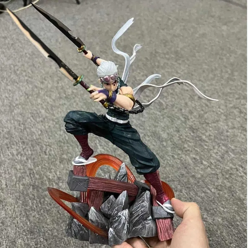 27cm Demon Slayer Uzui Tengen Figures 2 Heads Kimetsu No Yaiba Anime ...