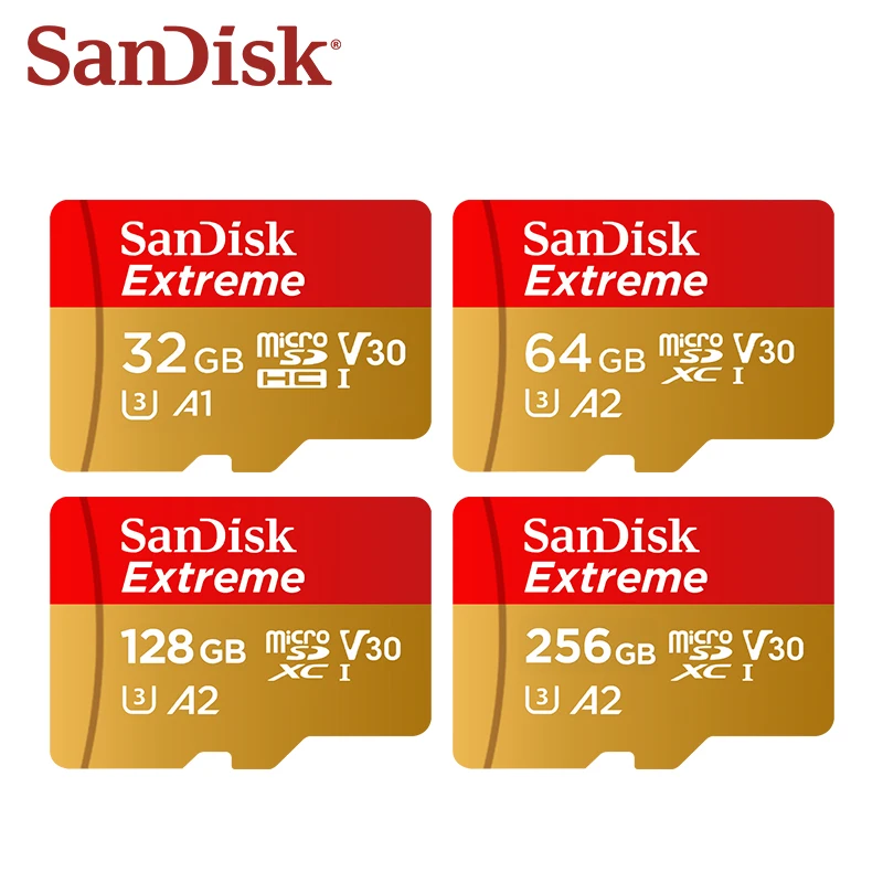 Original SanDisk Extreme MicroSDHC 32GB A1 C10 MicroSDXC 64GB 128GB ...