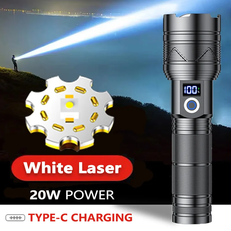 New-Super-Long-Range-Flashlight-Strong-Light-Outdoor-Portable-Charging ...