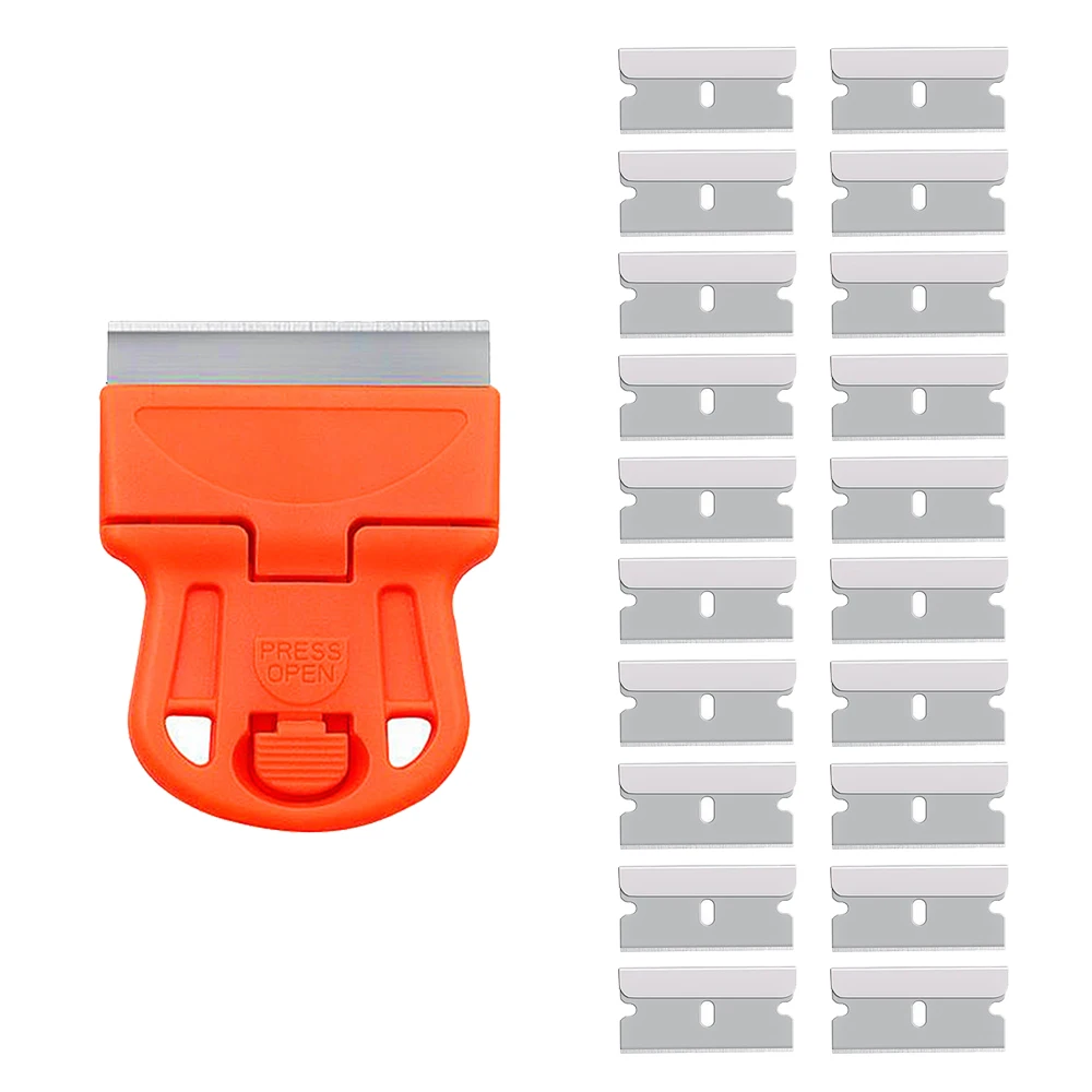 Single-Double-Edge-Scraper-Remover-Tool-with-20PCS-Razor-Blades-for ...