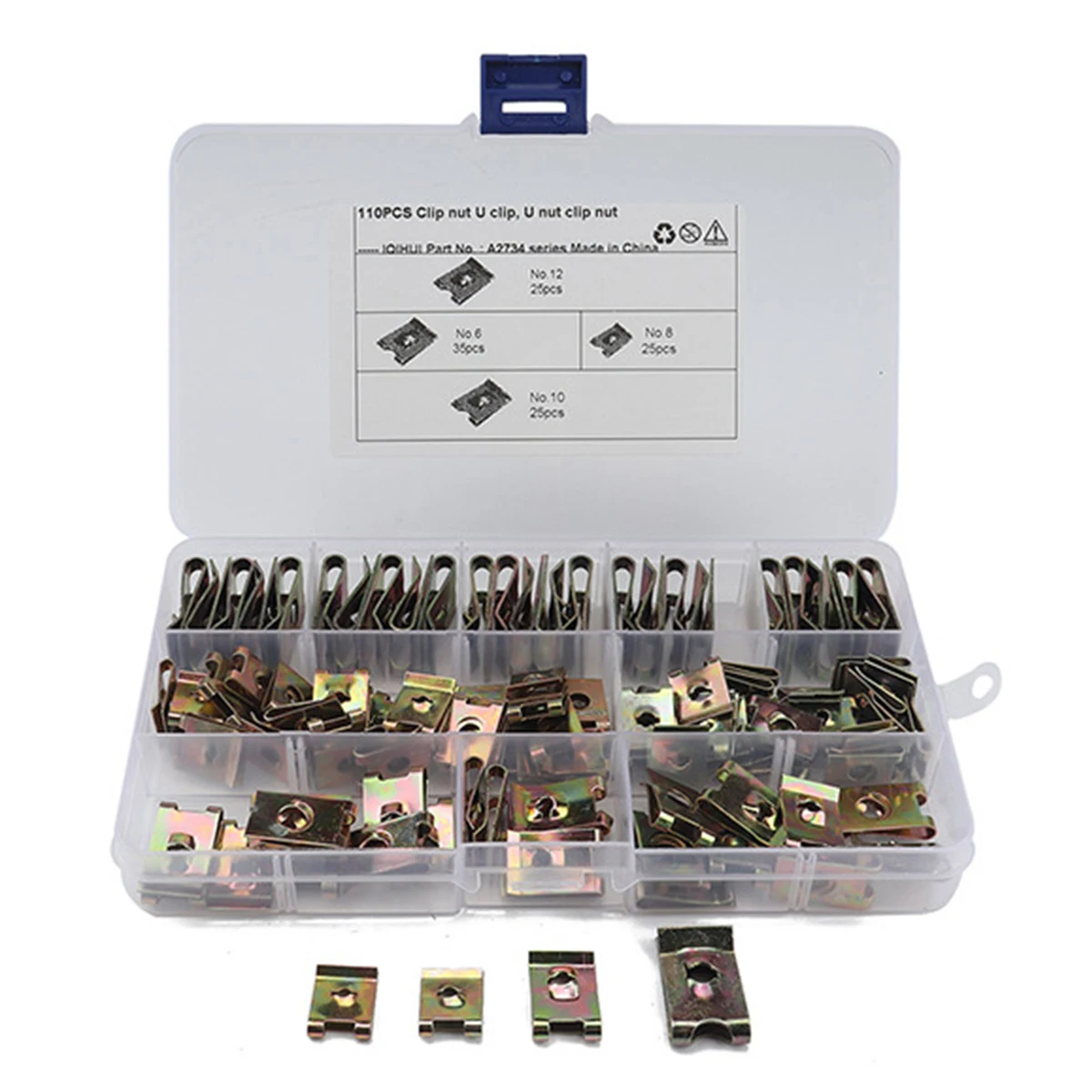 110Pcs-Trim-Panel-Steel-Clip-Nut-Reed-U-Nuts-Speed-Clip-Fastener ...