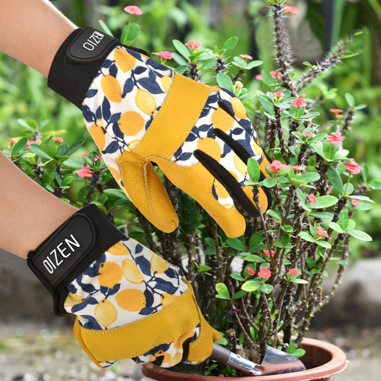Cowhide-Leather-Gardening-Rose-Pruning-Gloves-Women-Breathable-Wear ...