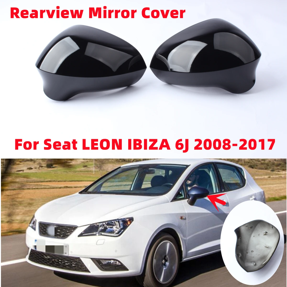 2Pcs-Replacement-Rearview-Mirror-Cover-For-Seat-Ibiza-Mk4-6J-EXEO-3R ...