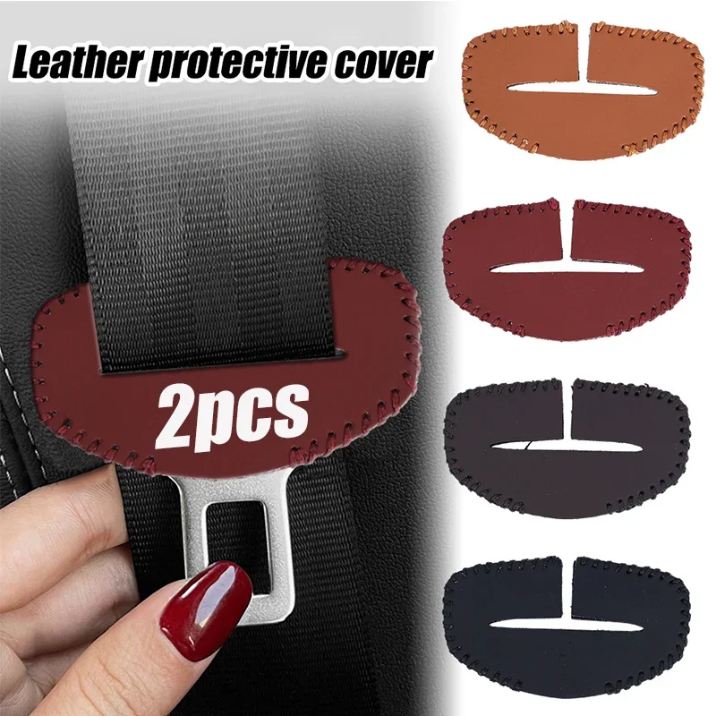 Car-Seat-Belt-Buckle-Protective-Cover-Anti-collision-Case-PU-Leather ...