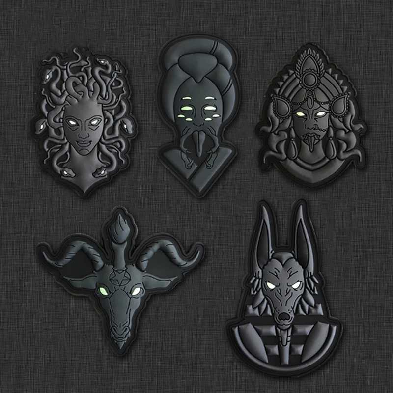 Mythology-Snake-Hair-Medusa-Luminous-3D-PVC-Patches-Anubis-Buffalo ...