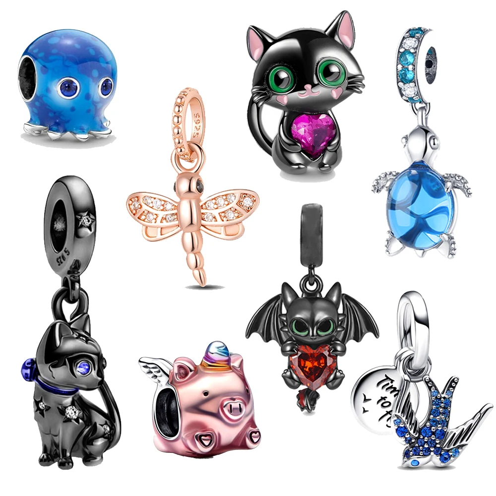 Animal-Series-Pendant-Charm-Sterling-Silver-Fit-Pandora-Charms-Silver ...