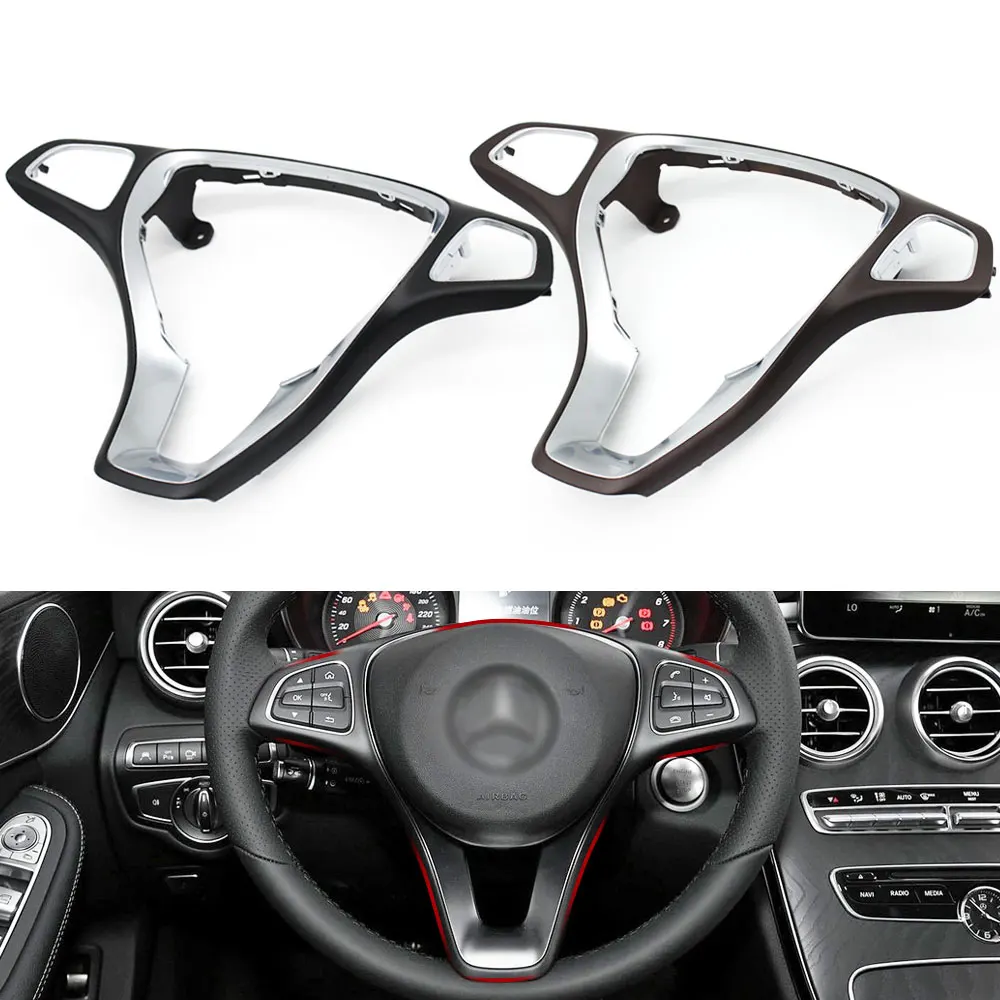 Car-Interior-Steering-Wheel-Frame-Trim-Cover-Replacement-For-Mercedes ...