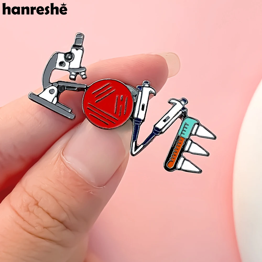 Hanreshe-Lab-Lover-Science-Enamel-Pin-Microscope-Test-Tube-Brooch ...