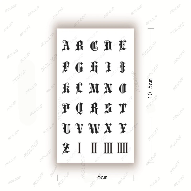 Roman Alphabet Tattoo