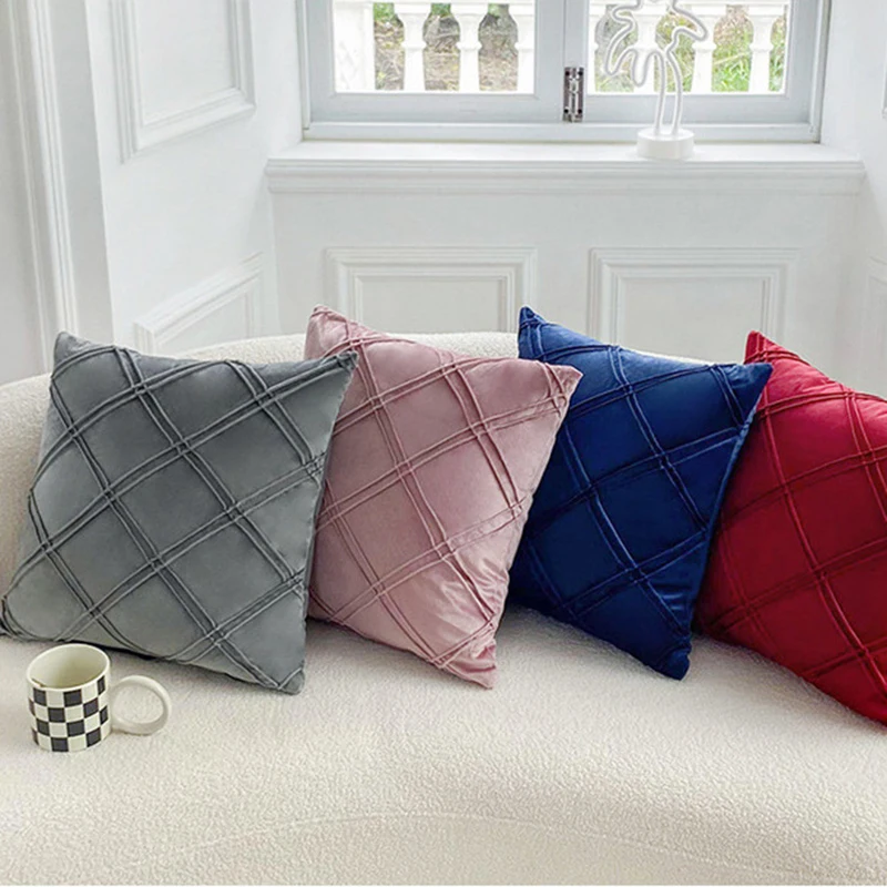 Funda-de-almohada-de-felpa-de-Color-s-lido-funda-de-coj-n-productos ...
