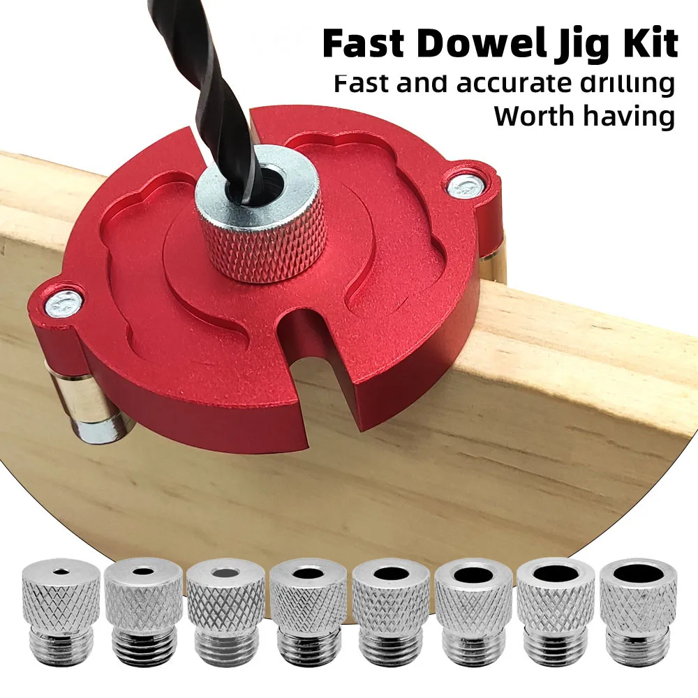 Woodworking-Self-Centering-Dowel-Jig-Kit-W-3-10mm-Steel-Bushing ...