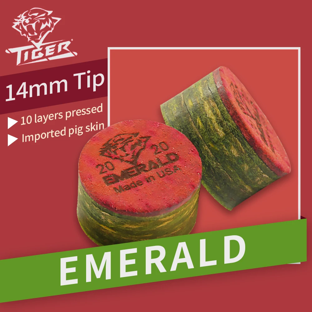 Tiger Pool Cue Tips Emerald Laminated Layers Icebreaker Phenolic Break ...