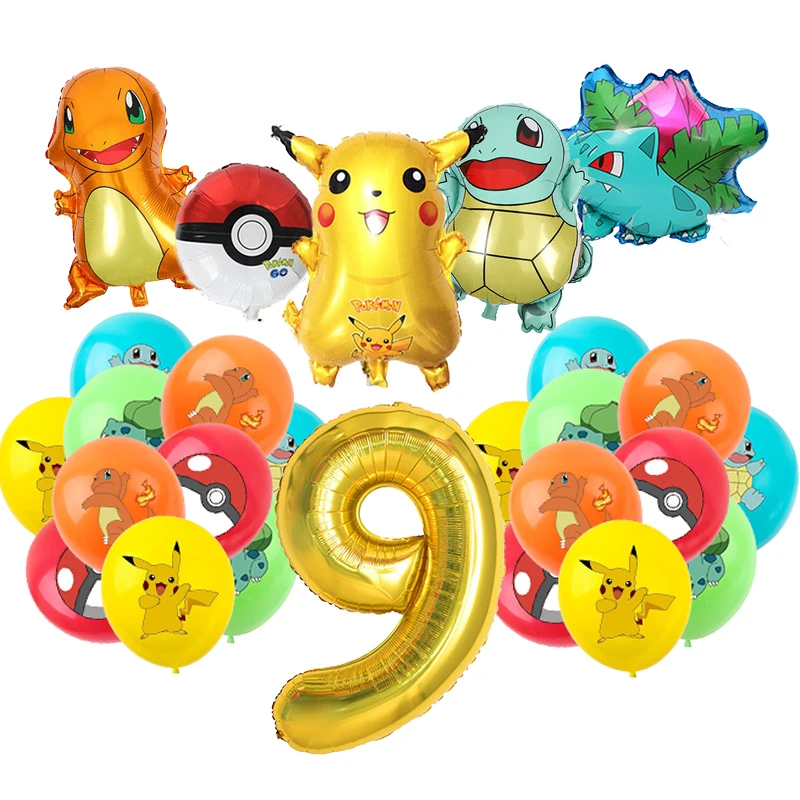 Globos de cumpleaños de Pokémon NOBRAND Kits de decoraciones para ...