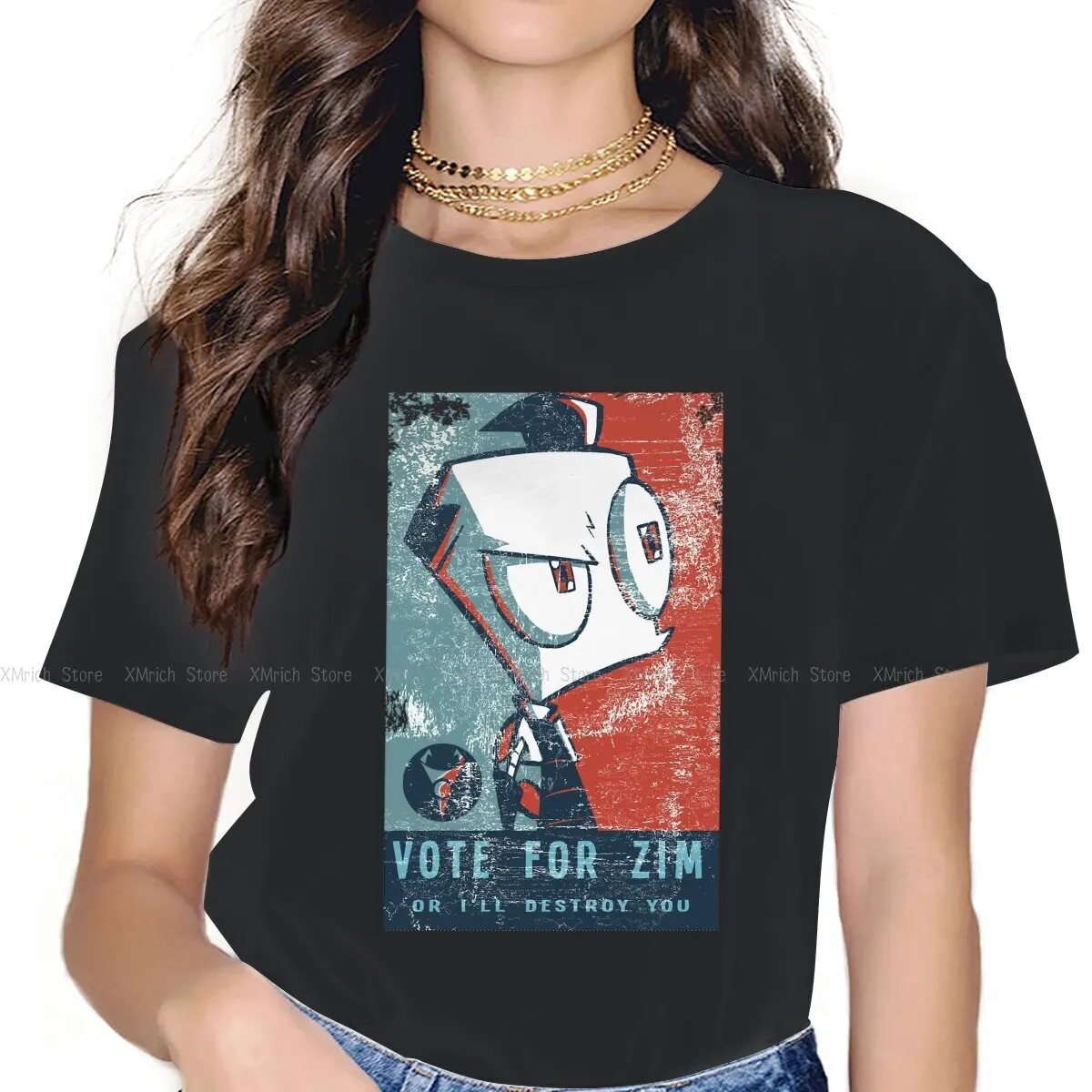 Vote Women's T Shirts ZIM Invader ZIM Dib Membrane Fun Tee Shirt Short ...