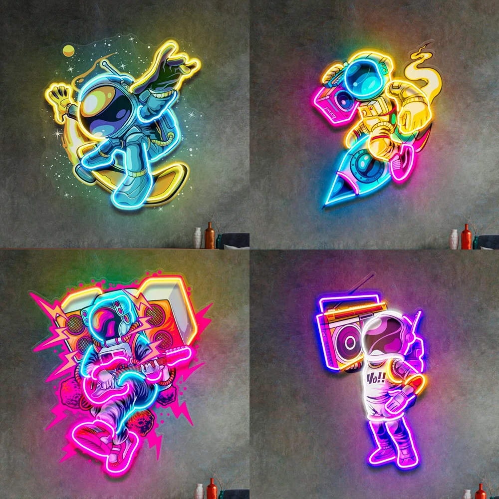Astronaut-Neon-Sign-Custom-Spaceman-LED-Neon-Light-for-Gaming-Room ...