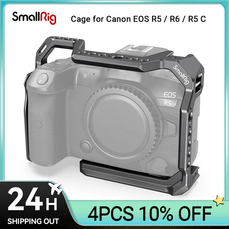 Gaiola de câmera smallrig para canon eos r5 r6 r5 c built in sapato ...