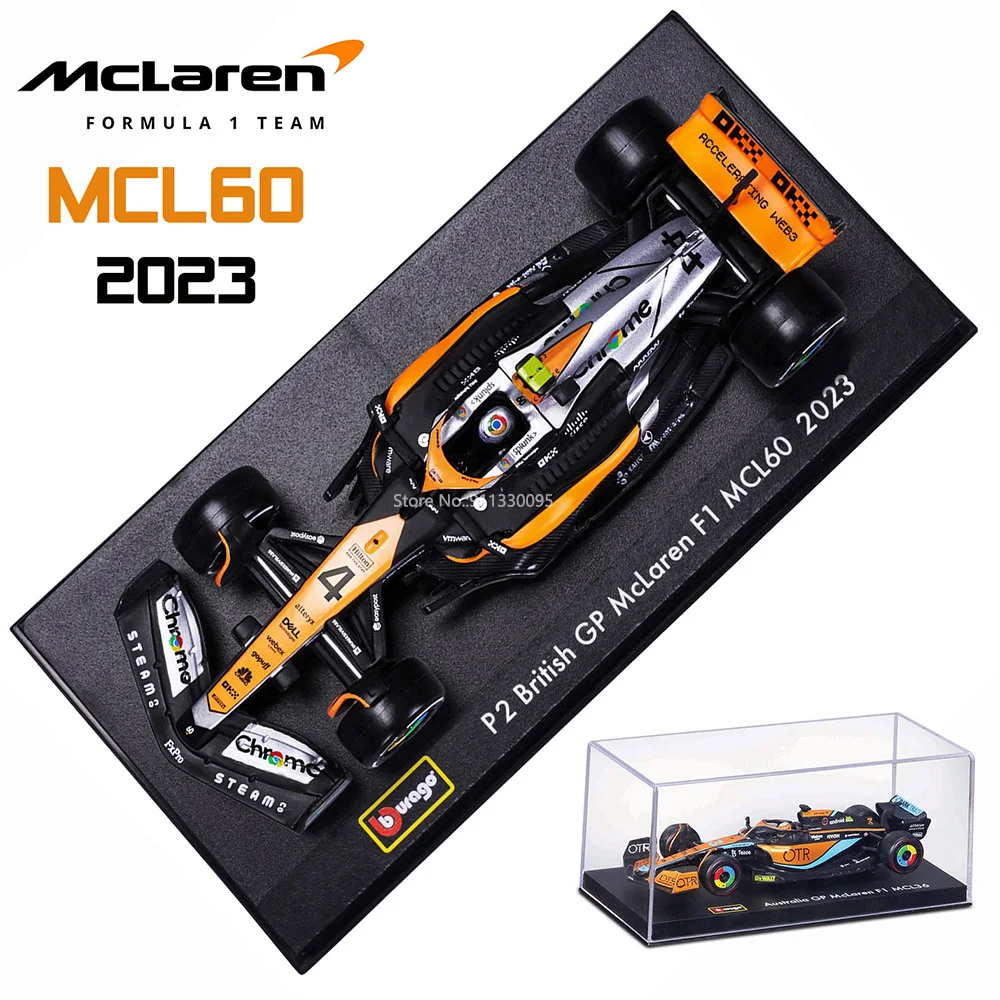 Bburago 1:43 MCL60 2023 4# Lando Norris P2 British GP Mclaren F1 #81 ...