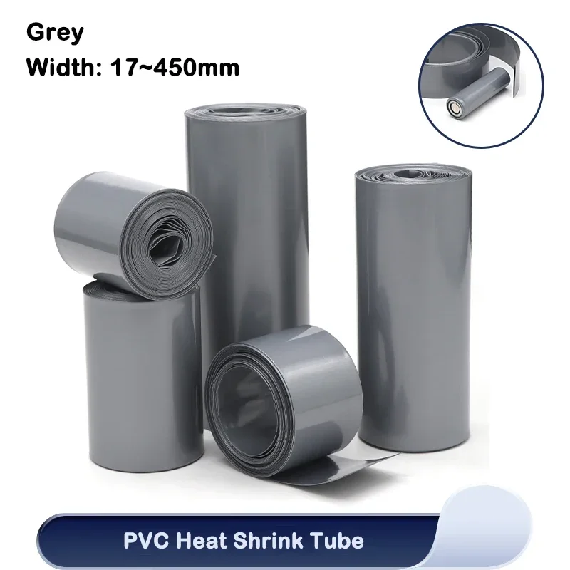 17mm-450mm-Grey-18650-Lipo-Battery-PVC-Heat-Shrink-Tube-Pack-1M-20M ...