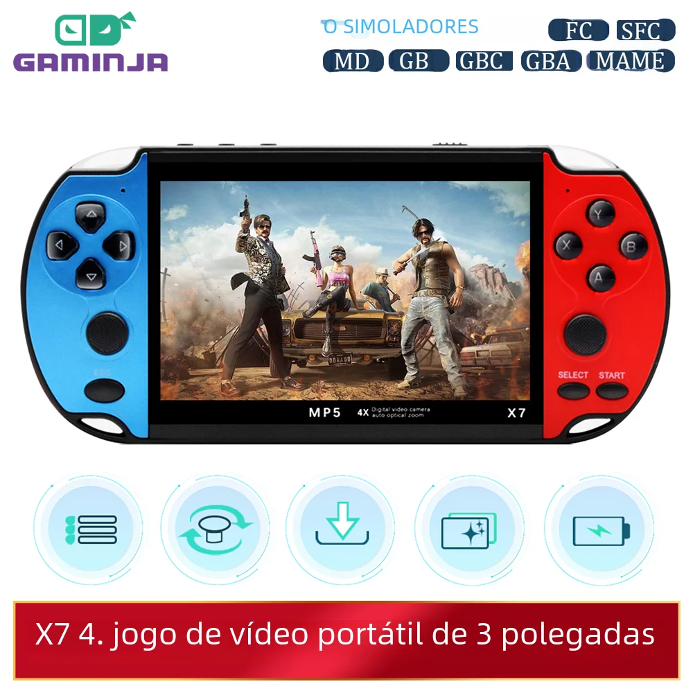 GAMINJA-X7-Console-de-Jogos-Port-til-Tela-IPS-Jogador-HD-Embutido-10000 ...