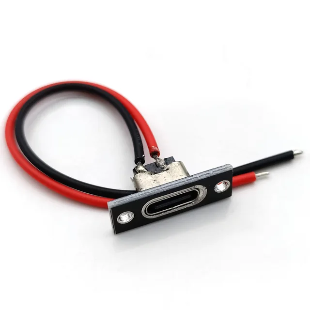 Type-C 2Pin 4Pin Panel mounting Charging interface USB-C Connector Jack ...