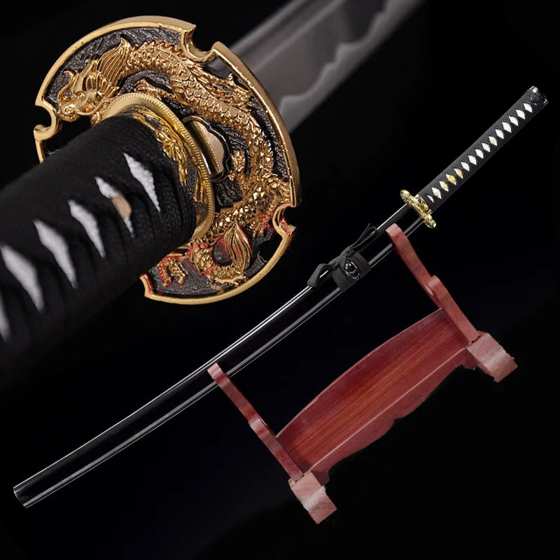 Gold-Dragon-Katanas-1045-Blade-Real-Chinese-Swords-Handmade-Full-Tang ...