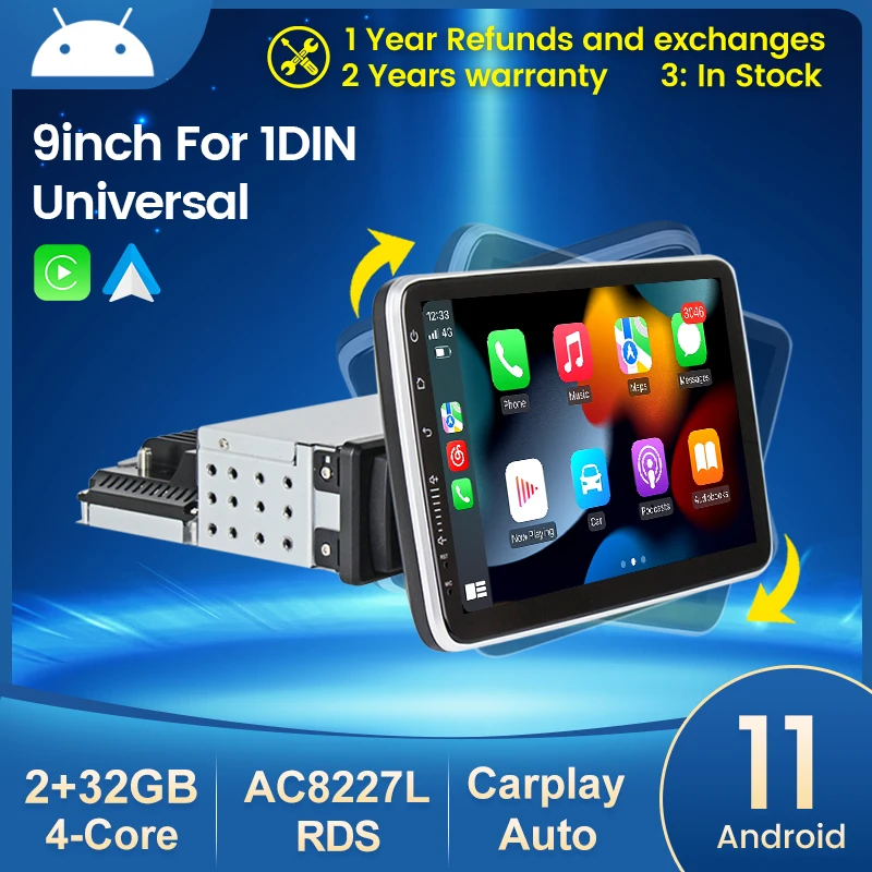 360-Degree-Rotating-Tablet-RDS-1Din-Universal-Rotation-Android-11-Car ...