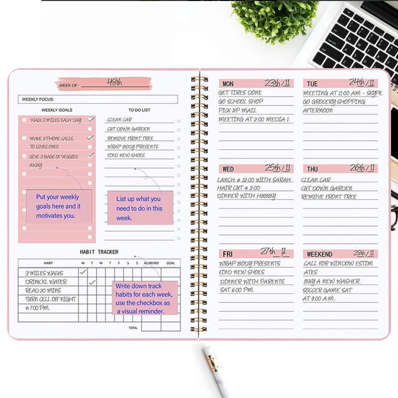 2023 A5 Agenda Planner Notebook Diary Weekly Planner Goal Habit ...
