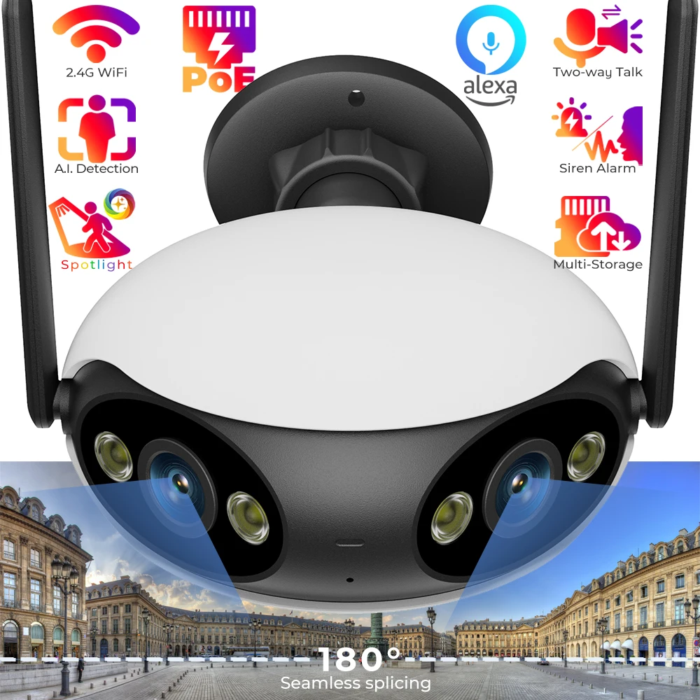 Outdoor-WIFI-POE-IP-Camera-Dual-Lens-180-Wide-Angle-Panoramic-Human-Car ...