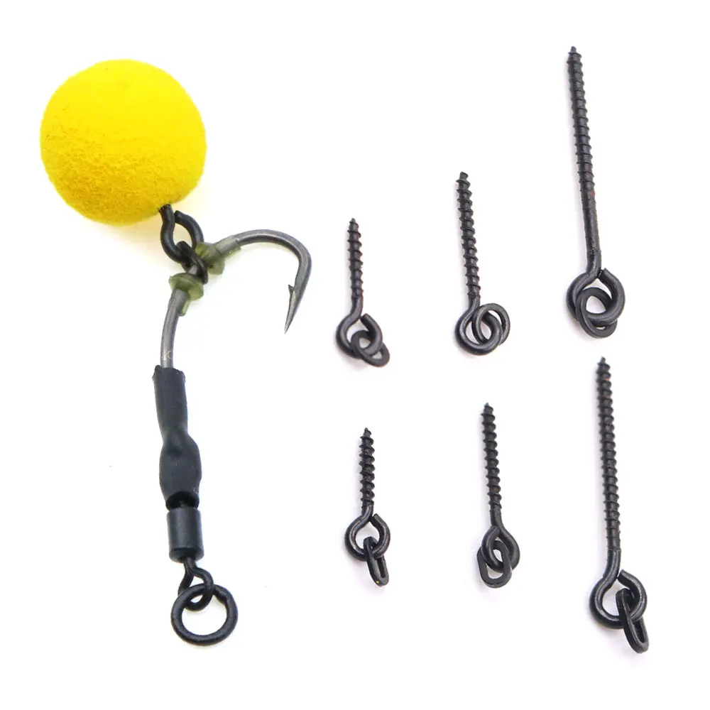 20pcs-Carp-Fishing-Bait-Screw-With-Rig-Ring-For-Hair-Rig-Fishing ...