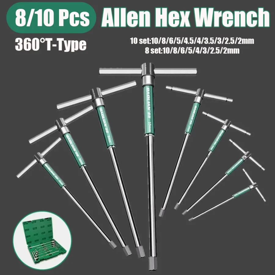 10Pcs Torx Screwdriver Set - T Type Allen Hex Wrench Chrome Spanner T ...