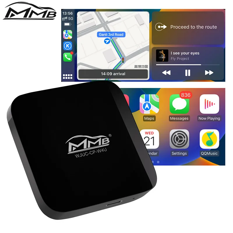 MMB Wireless CarPlay Adapter Wireless Dongle for iPhone Wired to ...
