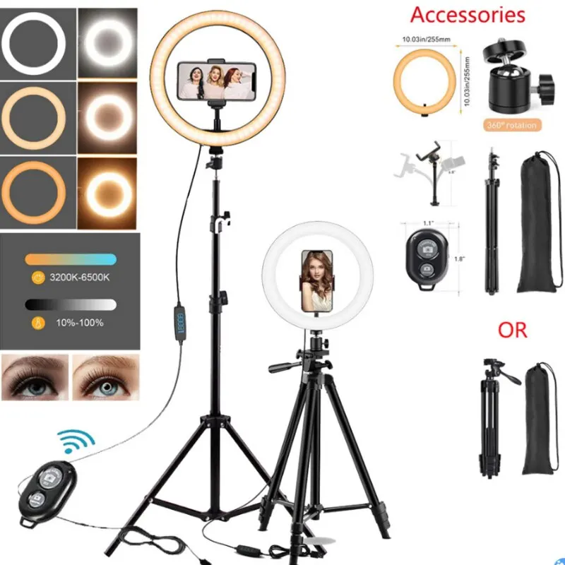 USB-Charger-26cm-Led-Selfie-Ring-Light-Phone-Lens-Remote-Control-Lamp ...