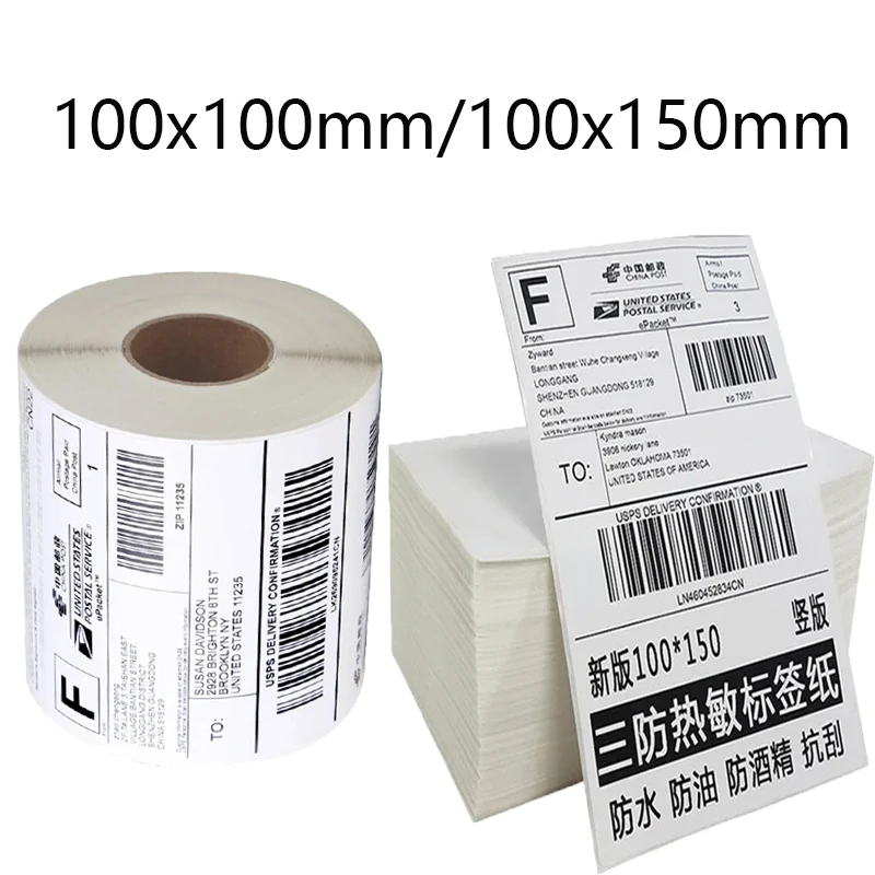 4x6-inch-Thermal-Label-Paper-100x150mm-100X100MM-Adhesive-Stickers-For ...