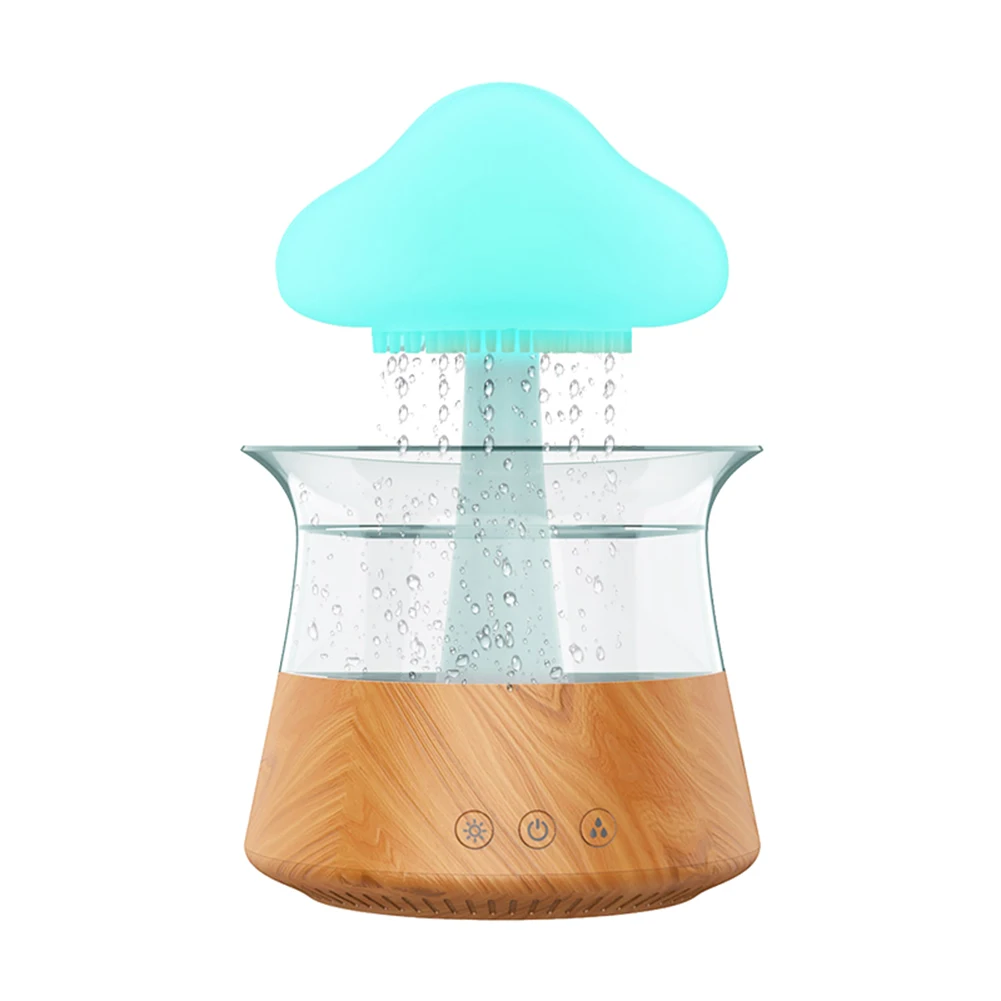 Mushroom Rain Air Humidifier Colorful Night Light Electric Aroma ...