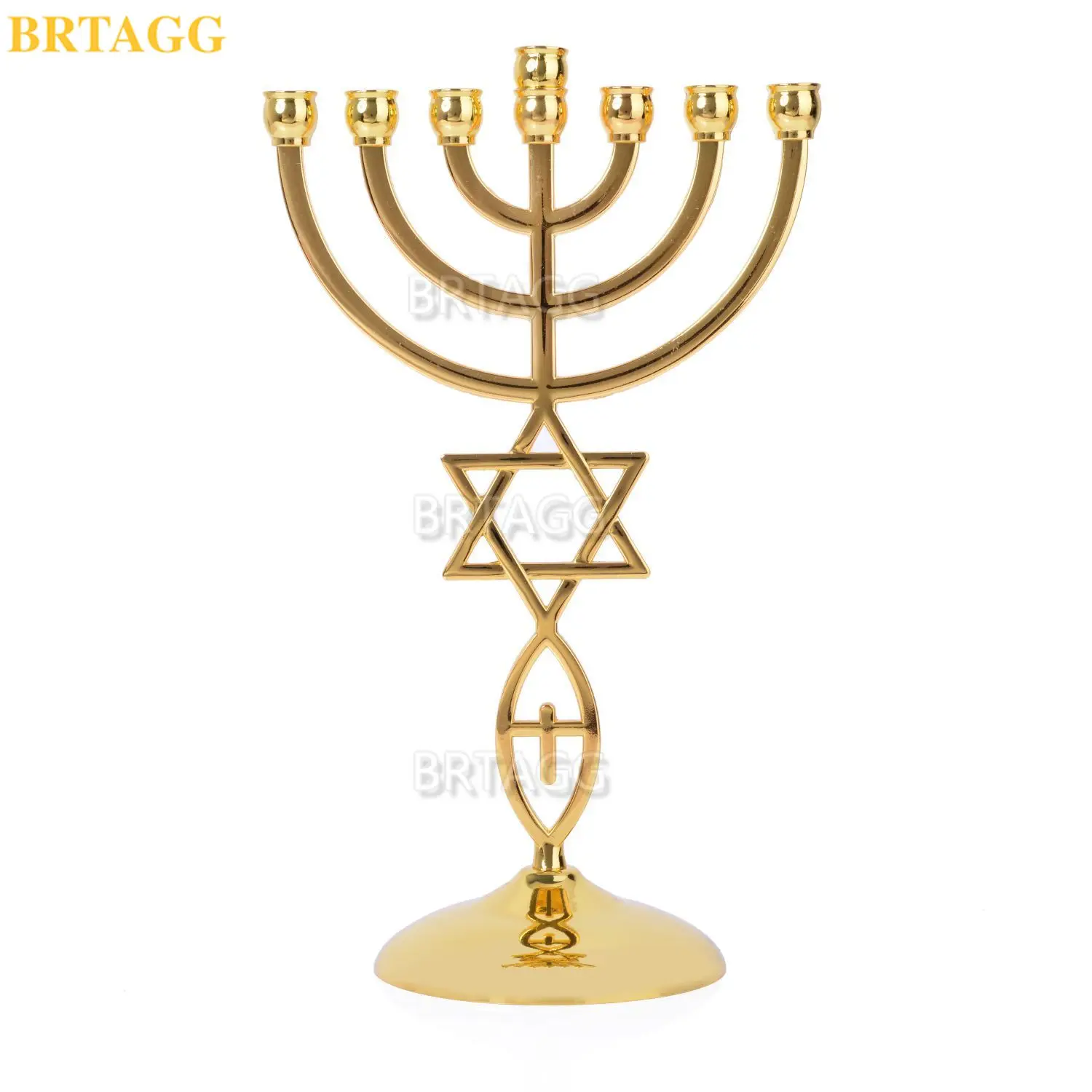 BRTAGG Menorah (Menorá) con Estrella de David, candelabro judío, 7 ...
