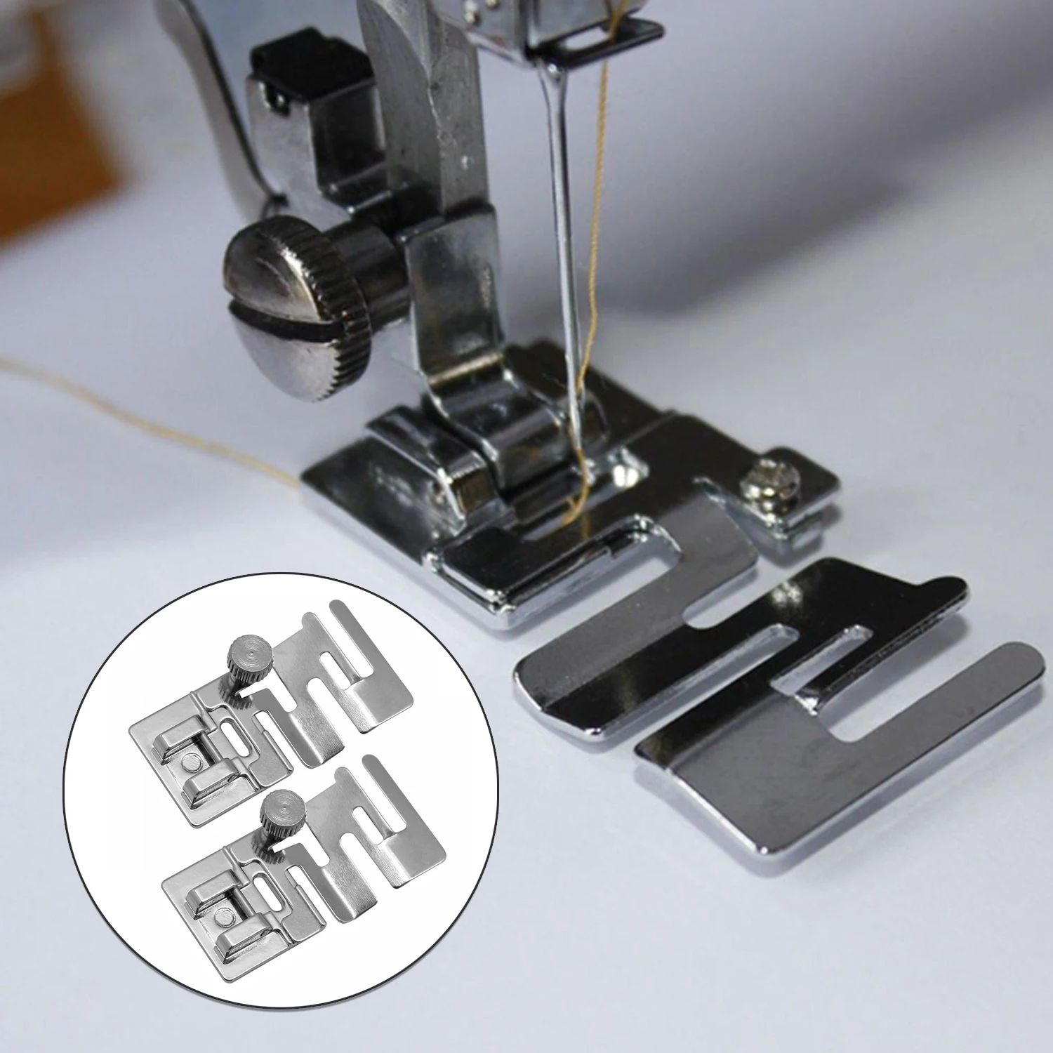 2 PCS Elastic Snap On Cord Band Fabric Stretch Presser Foot #9907 6 For ...