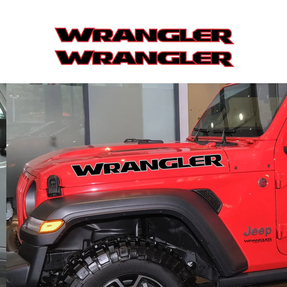 2PCS Car Hood Cover Engine Stickers For Jeep Wrangler JK JL TJ YJ ...