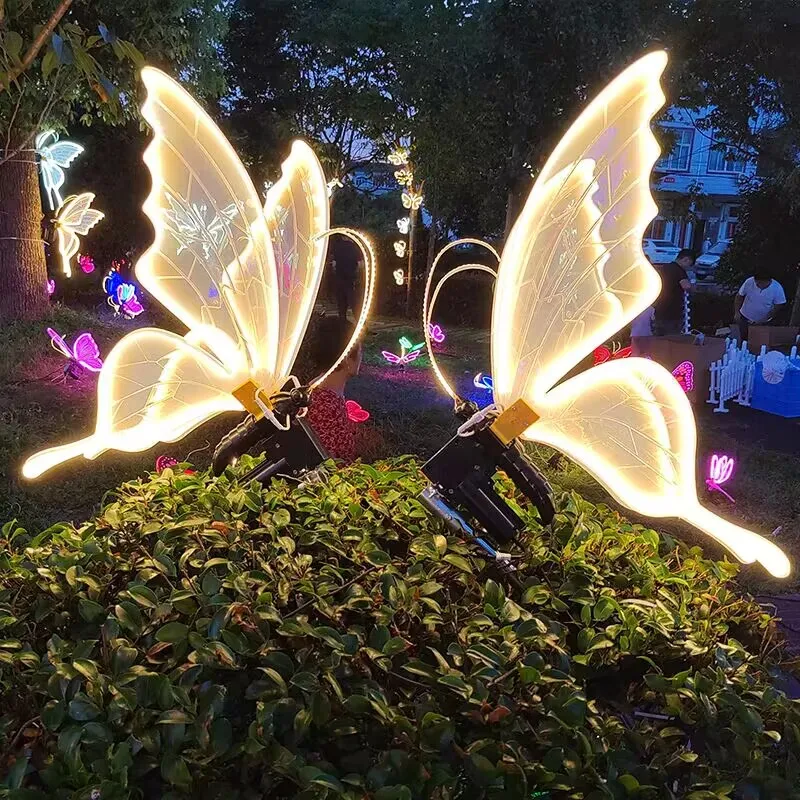 2-piezas-de-luces-LED-de-mariposa-est-ticas-din-micas-de-simulaci-n ...