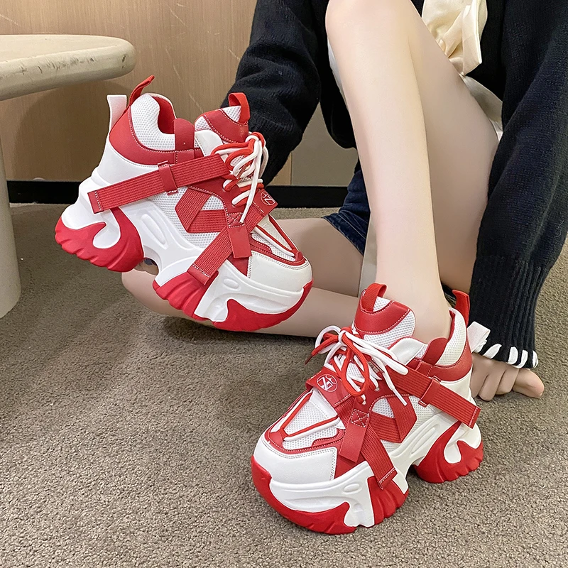 New-Spring-Chunky-Sneakers-10CM-Women-Autumn-Thick-Bottom-Platform ...